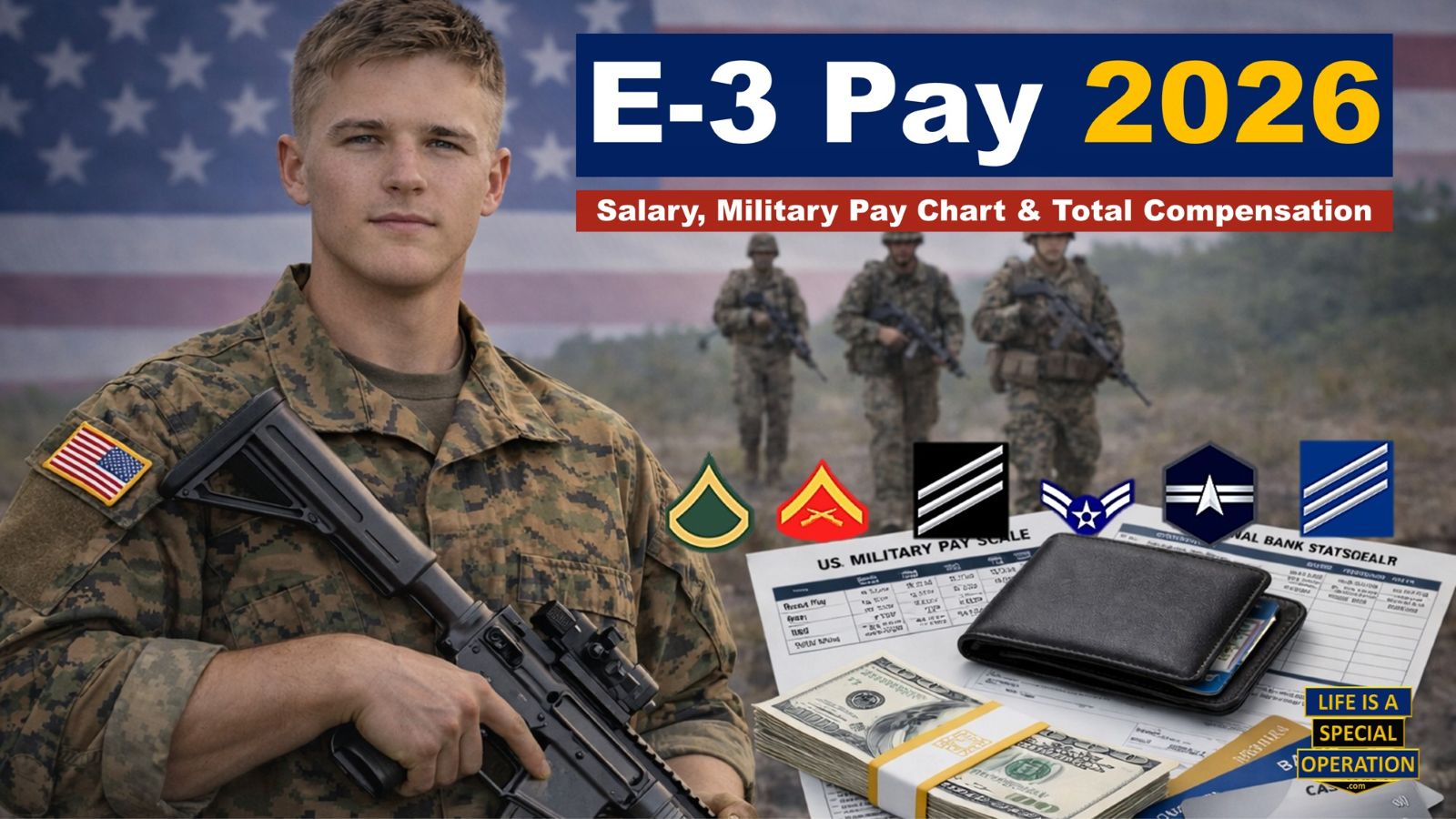 E-3 Pay 2026: Salary, Military Pay Chart, BAH, Total Compensation